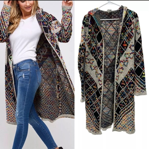 Anthropologie | Sweaters | Anthropologie Northern Angel Aztec Hooded ...